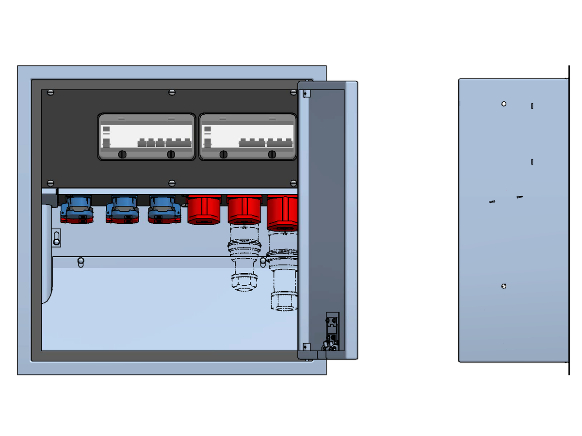 Recessed mounted distributor cabinet, box V2A, - GIFAS-ELECTRIC