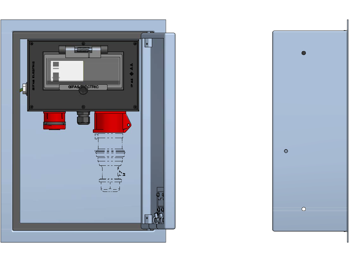 Recessed mounted distributor cabinet, box V2A, - GIFAS-ELECTRIC