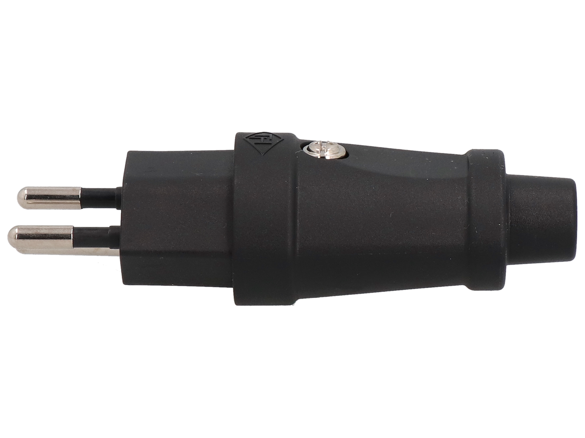 Plug type 12 TH strong IP20230V/10A/P+N+PE black - GIFAS-ELECTRIC